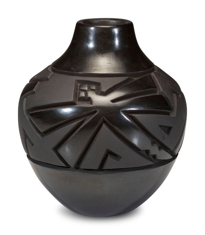 Harrison Begay | Deeply Carved Blackware Pottery Jar (2004) | MutualArt