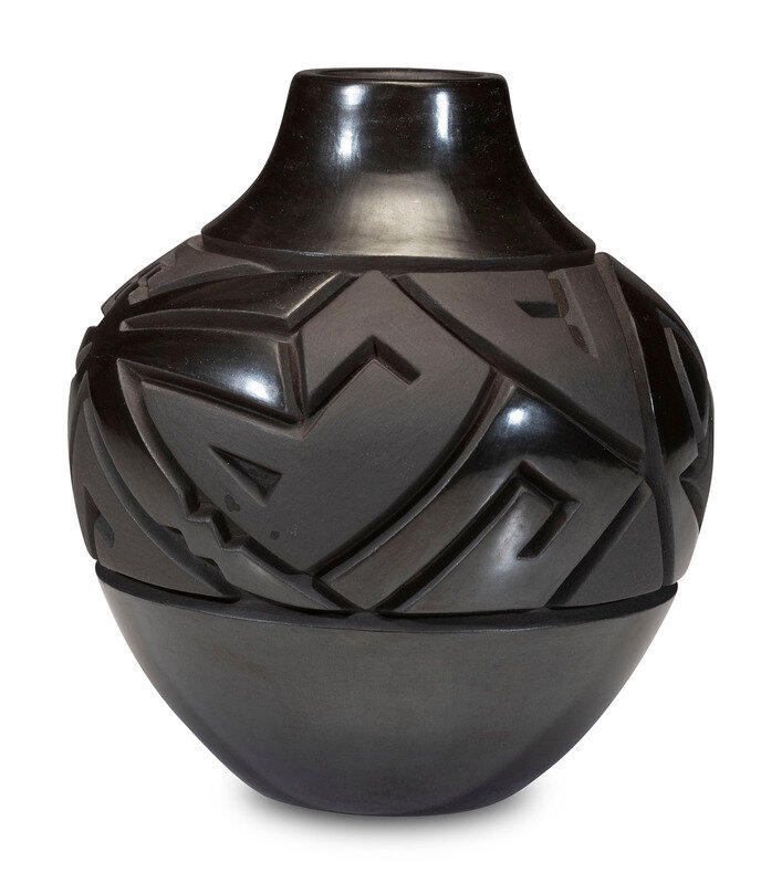 Harrison Begay | Deeply Carved Blackware Pottery Jar (2004) | MutualArt