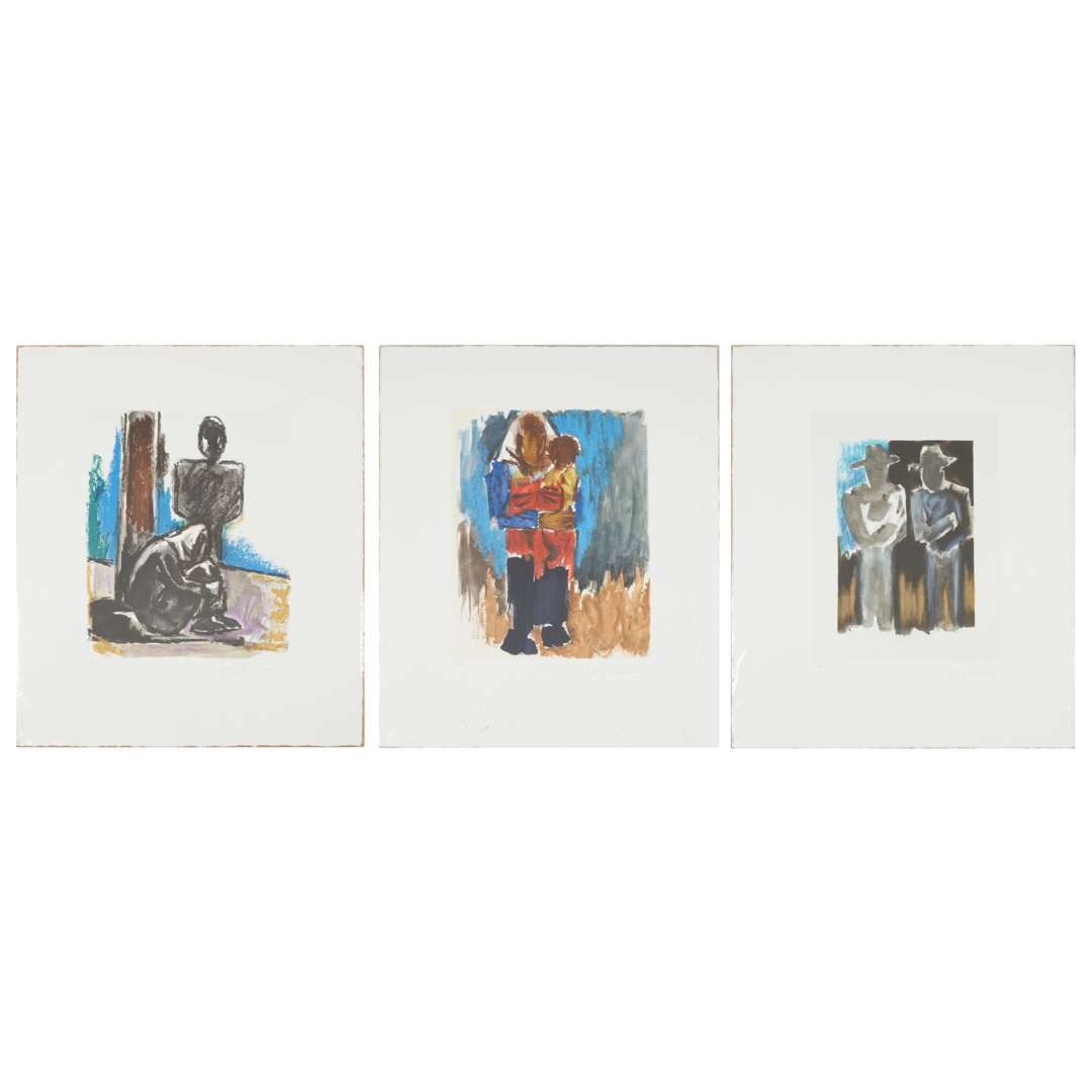 Josef Herman | THREE PRINTS: 'TWO FIGURES,' 'STANDING MOTHER & CHILD ...