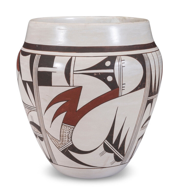 Joy Navasie | Joy Navasie (Hopi-Tewa, 1919-2012) Polychrome Pottery Jar ...