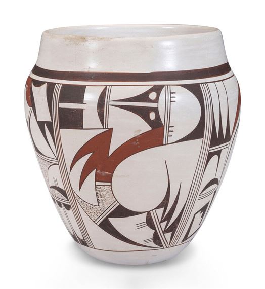 Joy Navasie | Joy Navasie (Hopi-Tewa, 1919-2012) Polychrome Pottery Jar ...