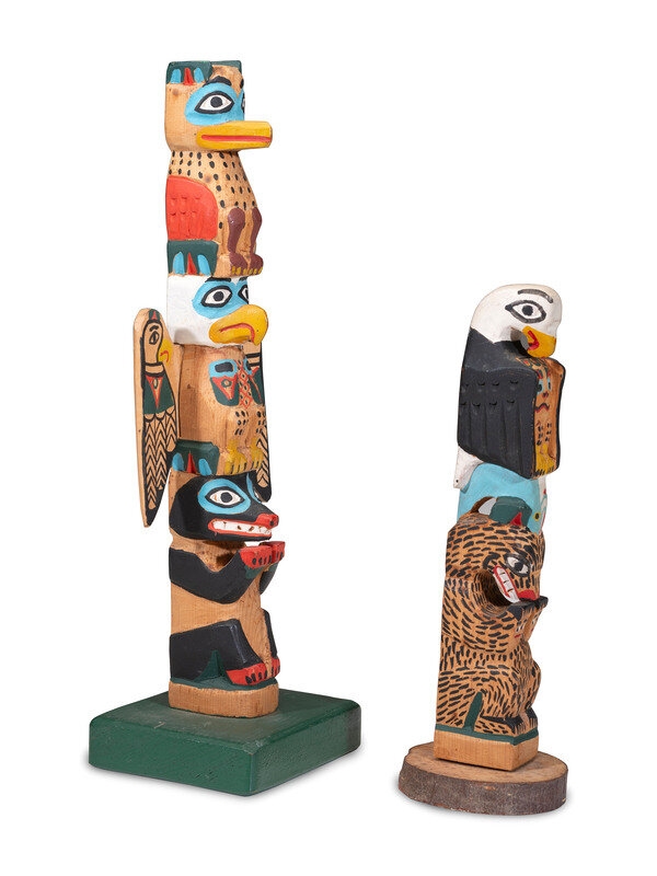 Eli Tait | Eli Tait (Tsimshian, 1872-1949) Carved Model Totem Poles ...