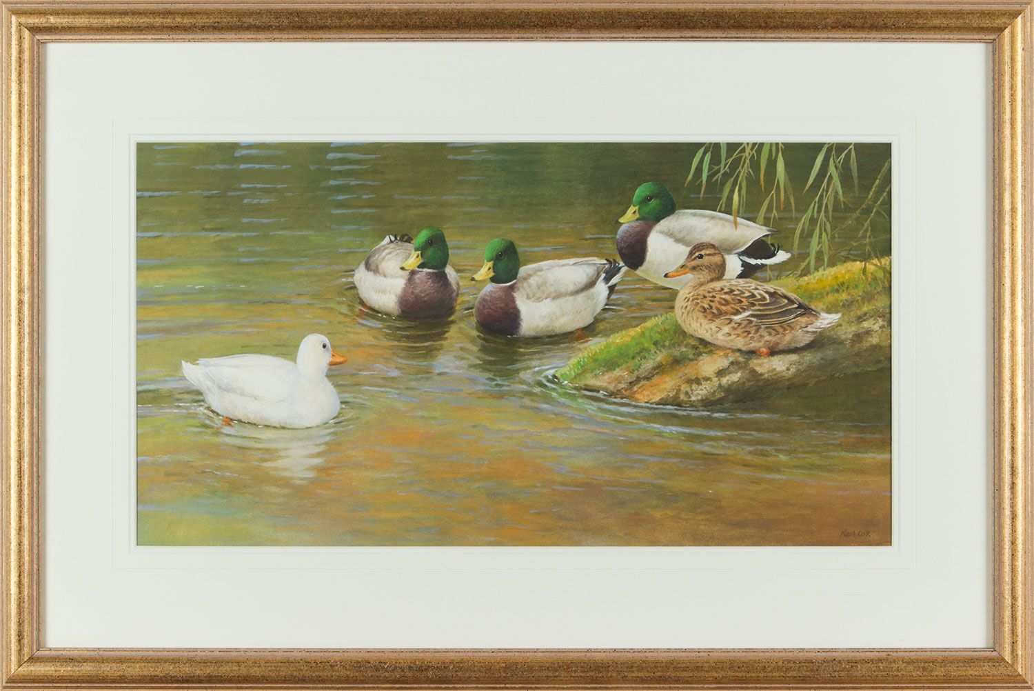 Neil Cox | MALLARDS MEET A CALL DUCK | MutualArt