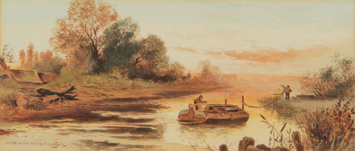 Ernest Hanford | SUNSET ON THE RIVER | MutualArt