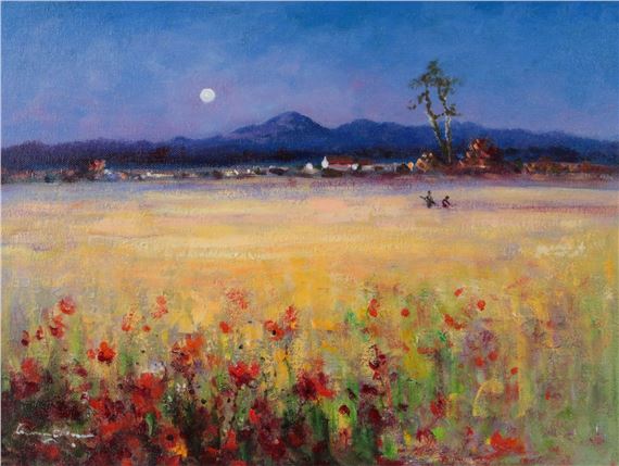 William Cunningham | HARVEST TIME, FIELDS OF CLOUGH, NEAR MOURNES ...