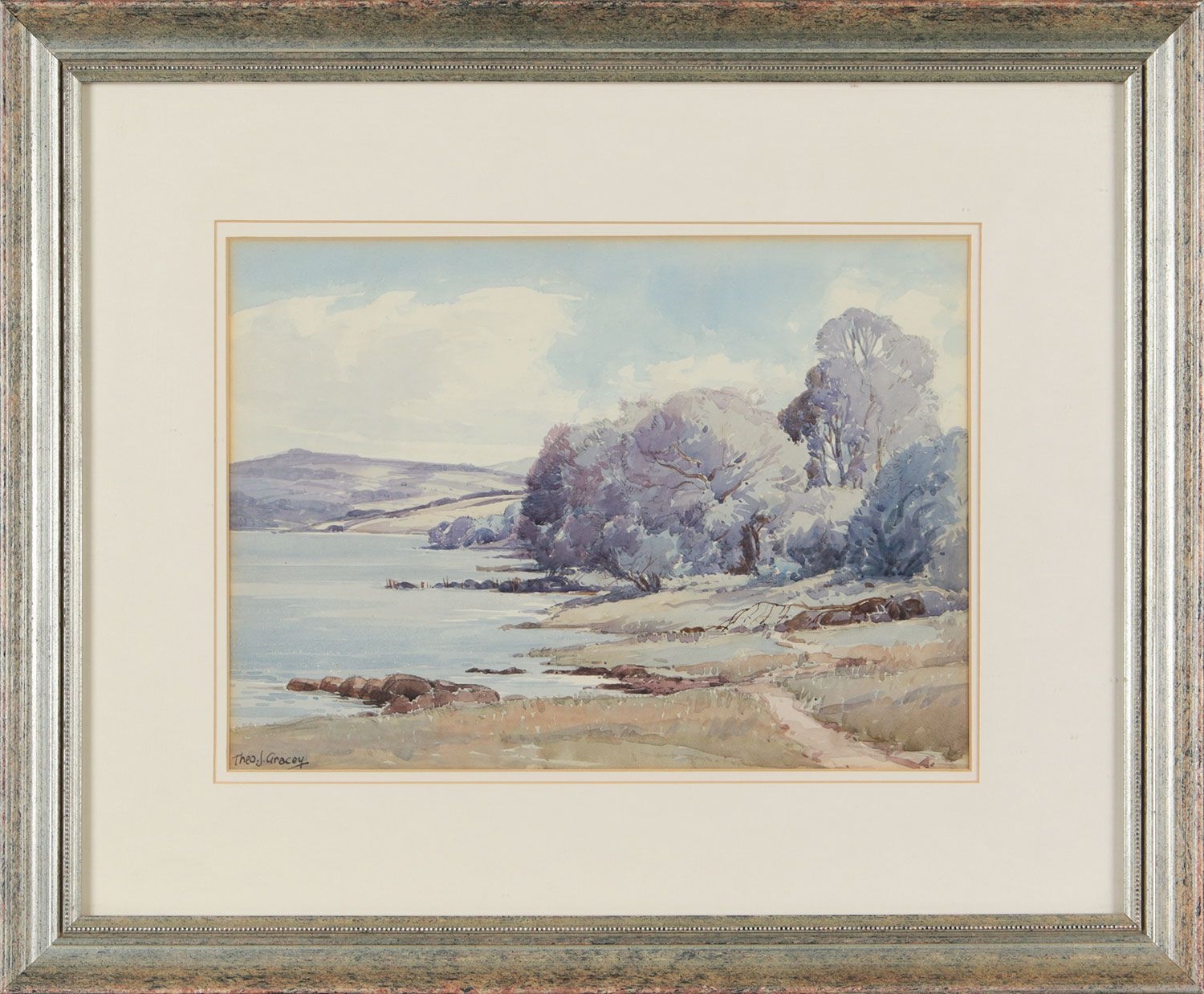 Theodore James Gracey | TREES BY THE EDGE OF THE LOUGH (1945) | MutualArt