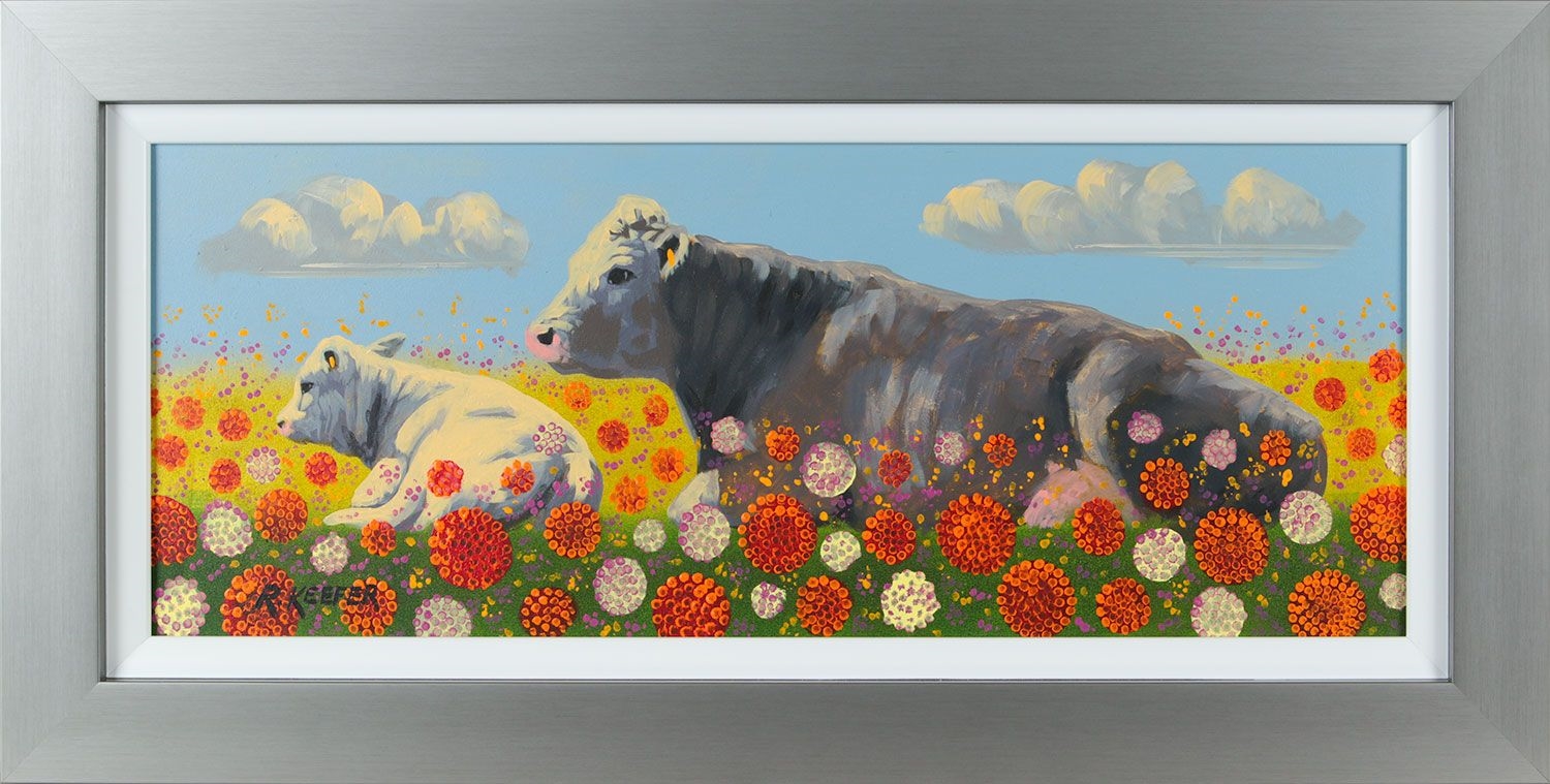 Ronald Keefer | CATTLE AMONG THE FLOWERS | MutualArt