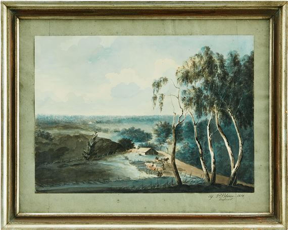 Peter Blom | Landskap med boskap (1814) | MutualArt