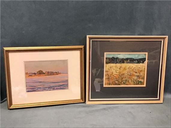 Eric Huntley | coastal village in sunlight | MutualArt