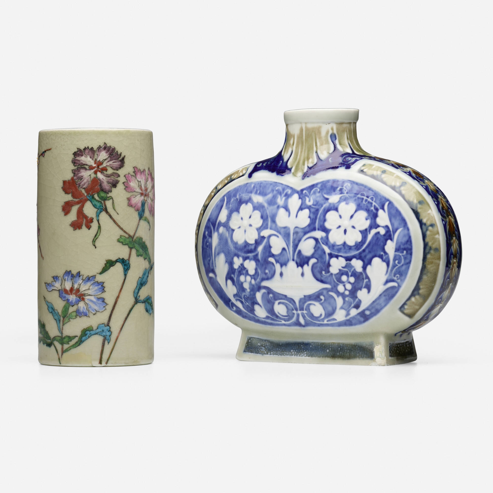 Joseph-Theodore Deck | Japonesque vases, set of two (Circa 1882 ...