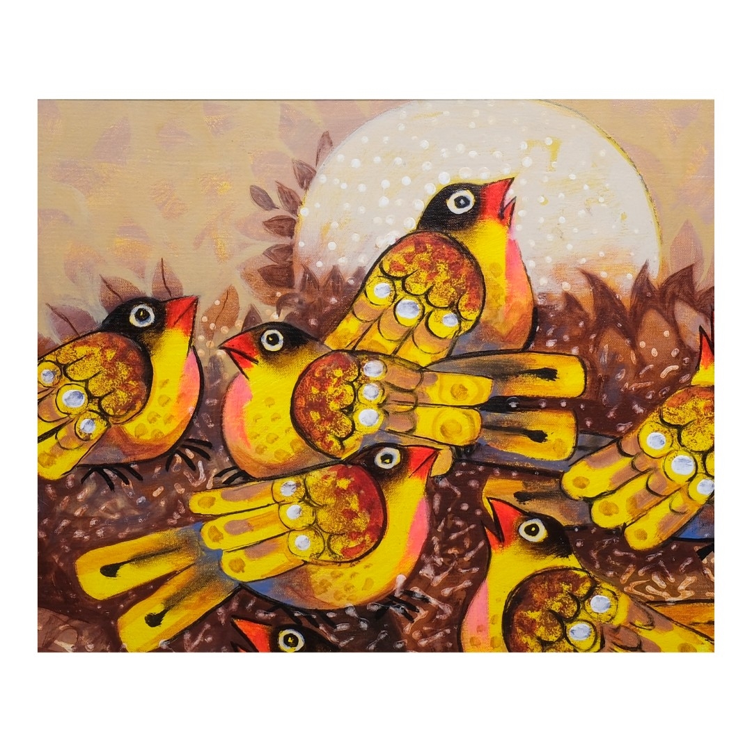 Paco Gorospe | Five Birds in Yellow | MutualArt