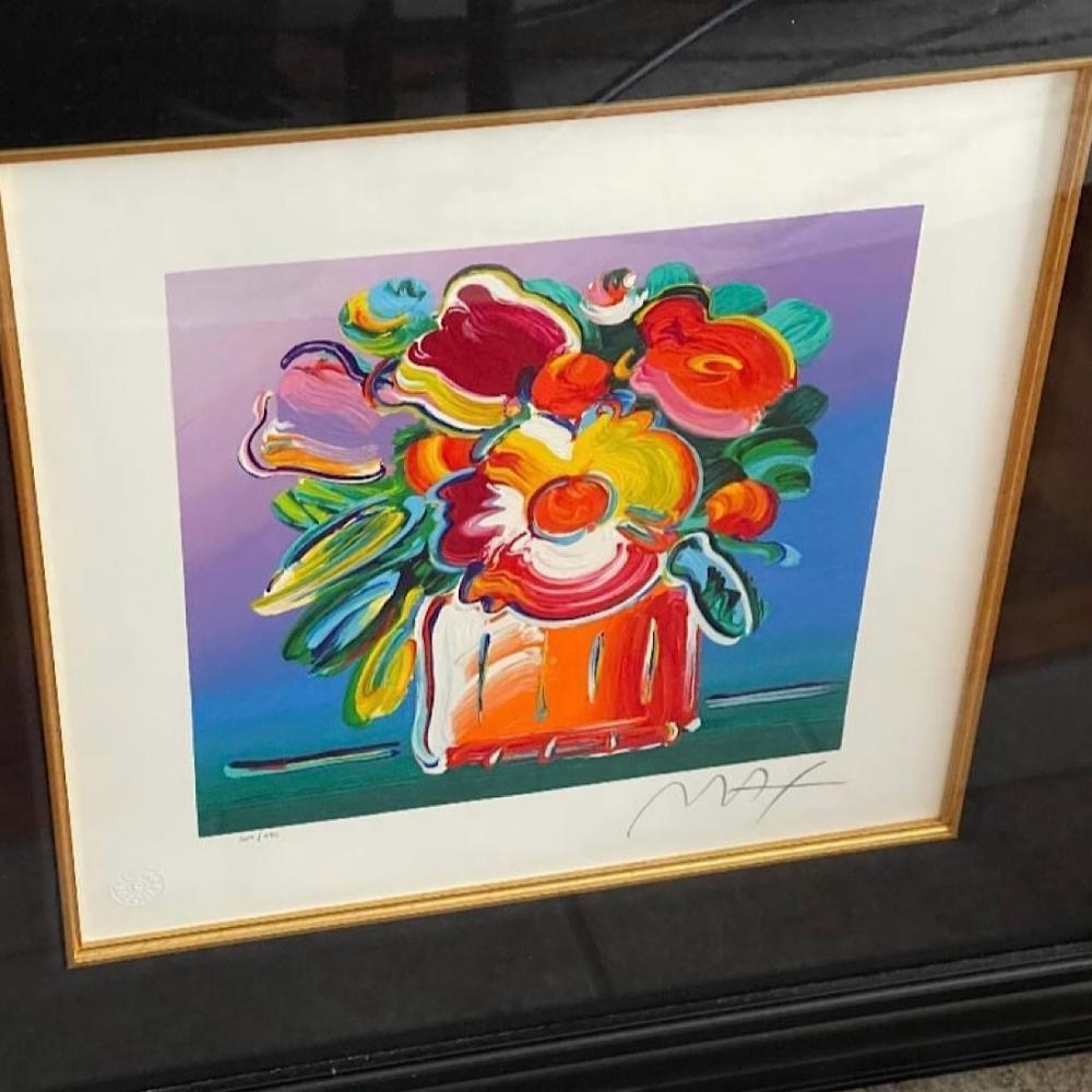 Peter Max | “ Abstract Flowers I” (2017) | MutualArt