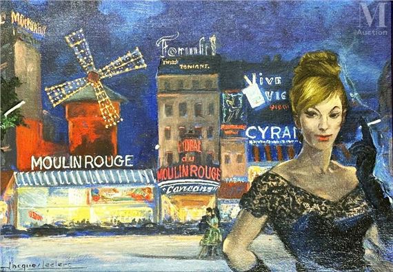 Jacques Leclerc | Moulin Rouge Le Bal du Moulin Rouge Oil on canvas ...