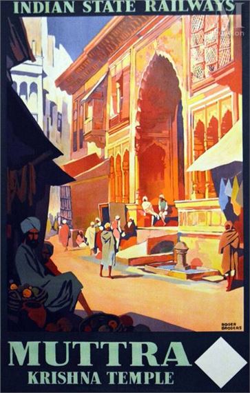 Roger Broders | Muttra Krishna Temple Indian State Railways Muttra ...