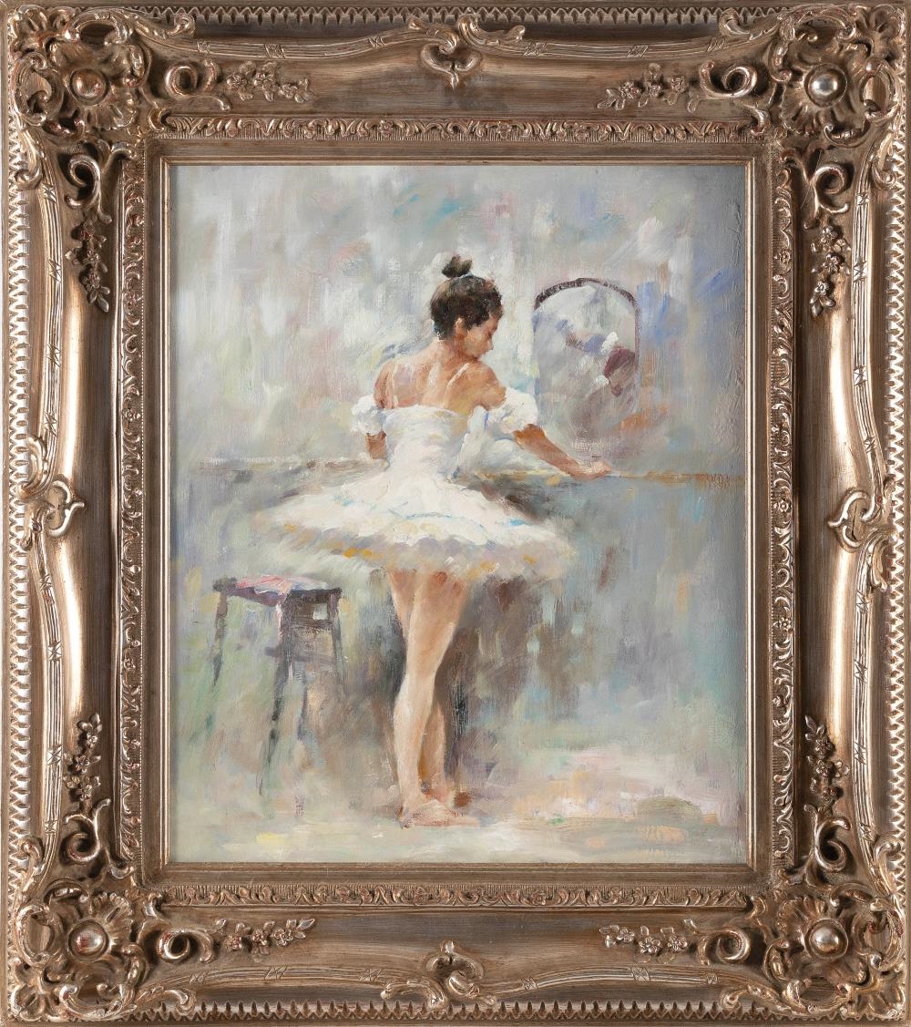 Richard Hudson Zolan | Reflection, a ballerina standing at a | MutualArt