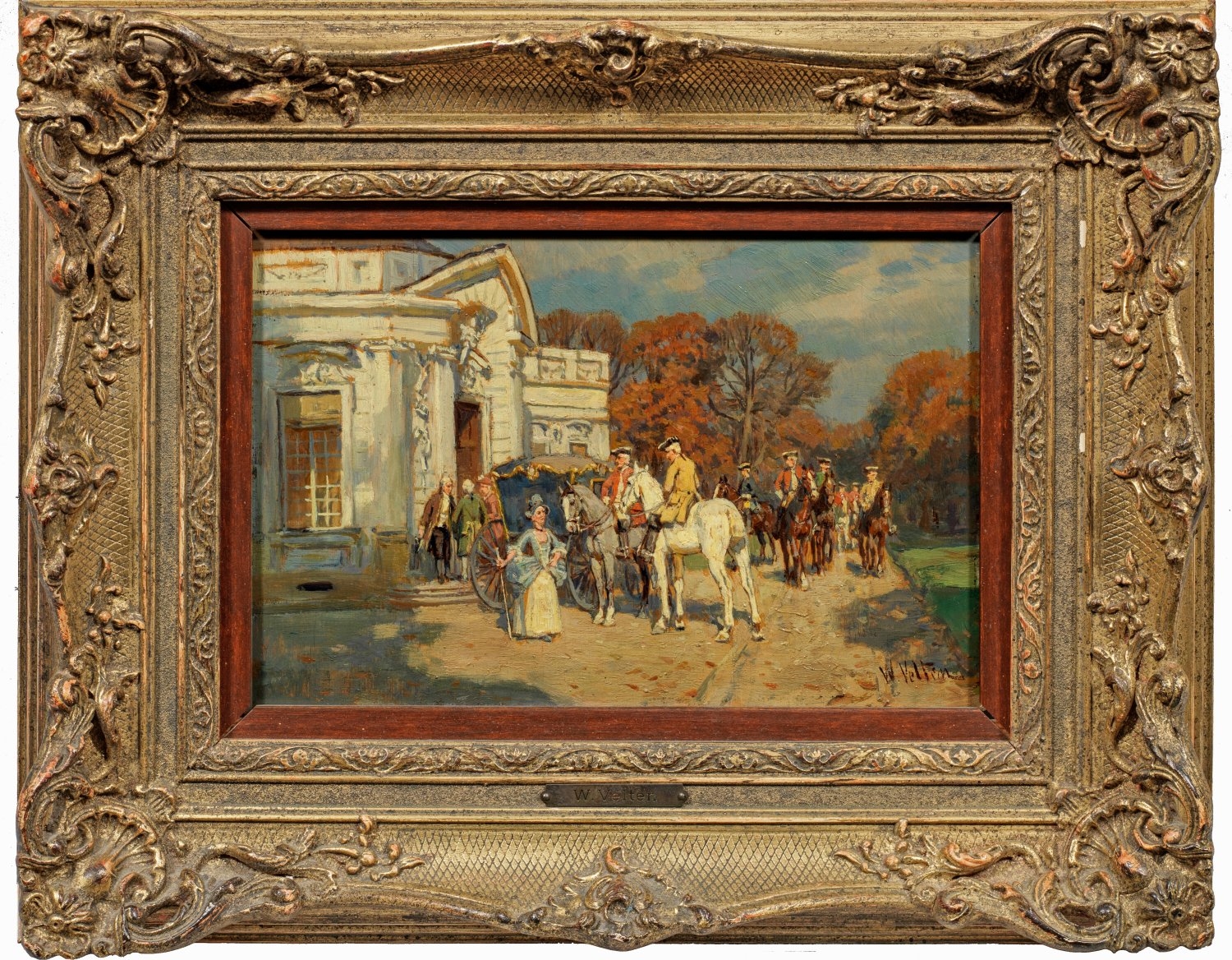 Wilhelm Velten | Rokoko-Jagdgesellschaft vor der Amalienburg im ...