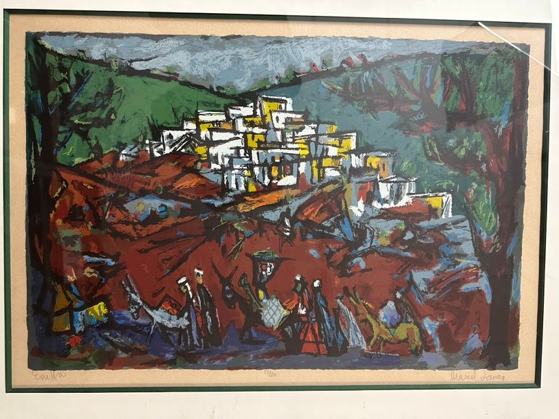 Marcel Janco | Marcel JANCO (1895-1984) Village on the hill Lithograph ...