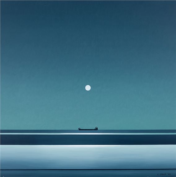 Christopher Pratt | Ice, Moon and Tanker (2007) | MutualArt
