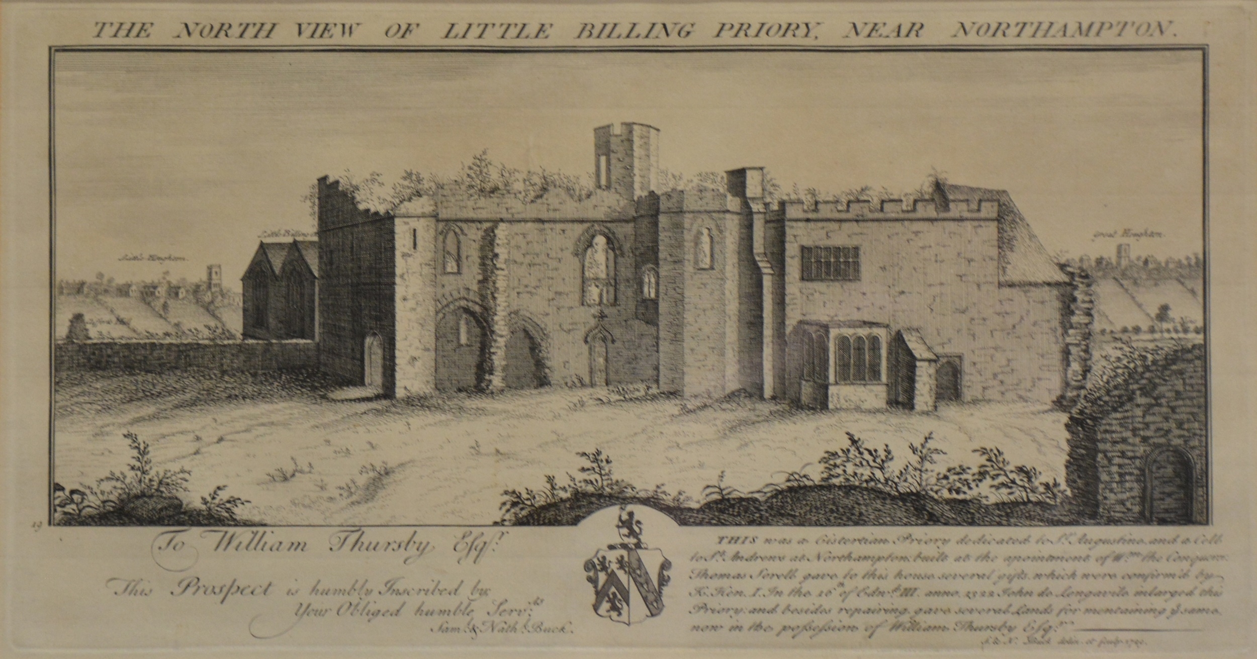 Samuel Buck | The North View of Little Billing Priory near Northampton ...