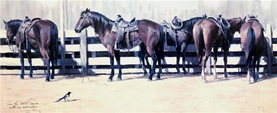 Jim Rey | Jim Rey Signed 'Taking Five' Durango Cowboy Print | MutualArt