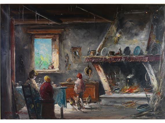 Mario Fattori | Tuscan life scene | MutualArt