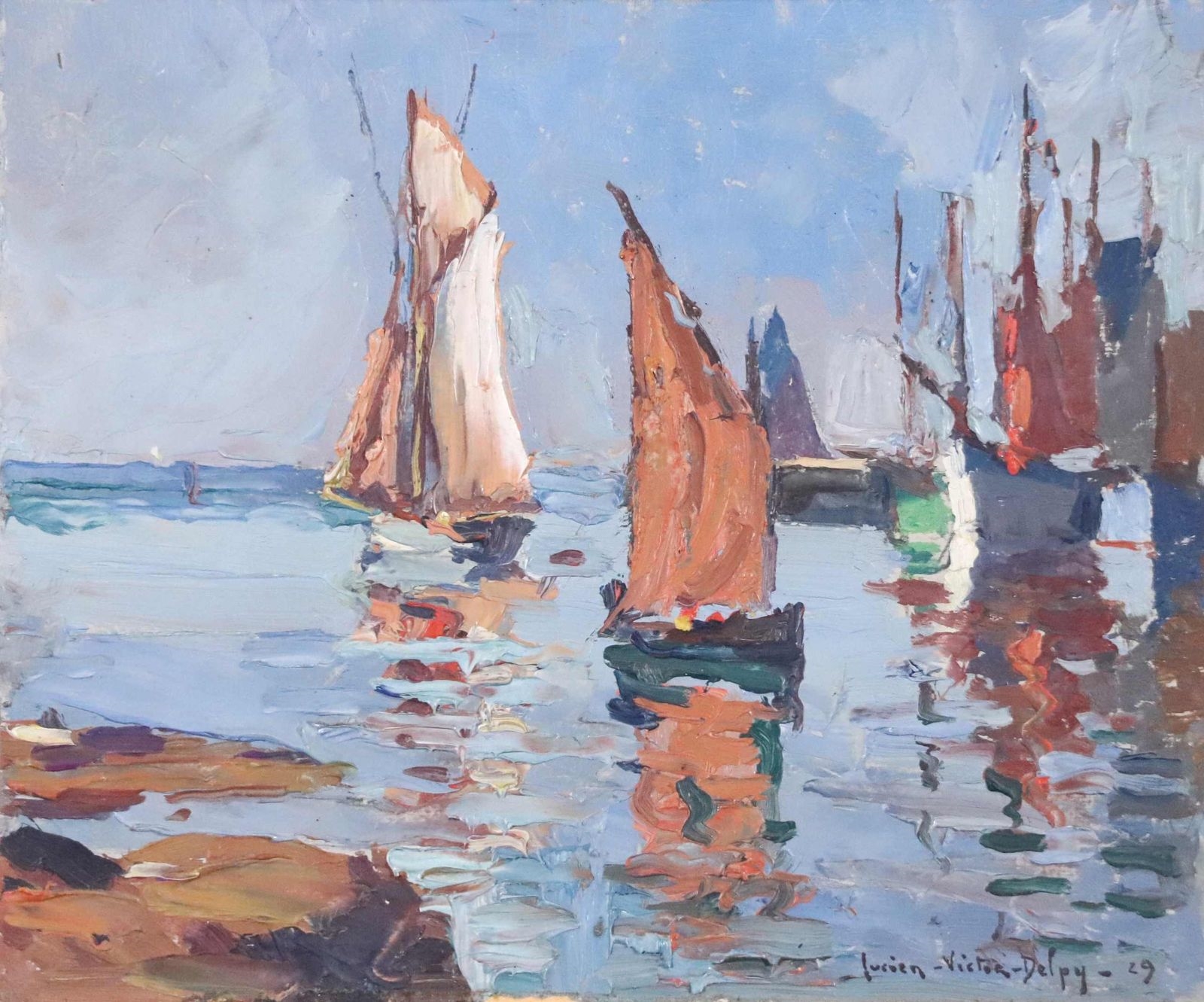 Lucien Victor Félix Delpy | Barques sous voiles (1762) | MutualArt