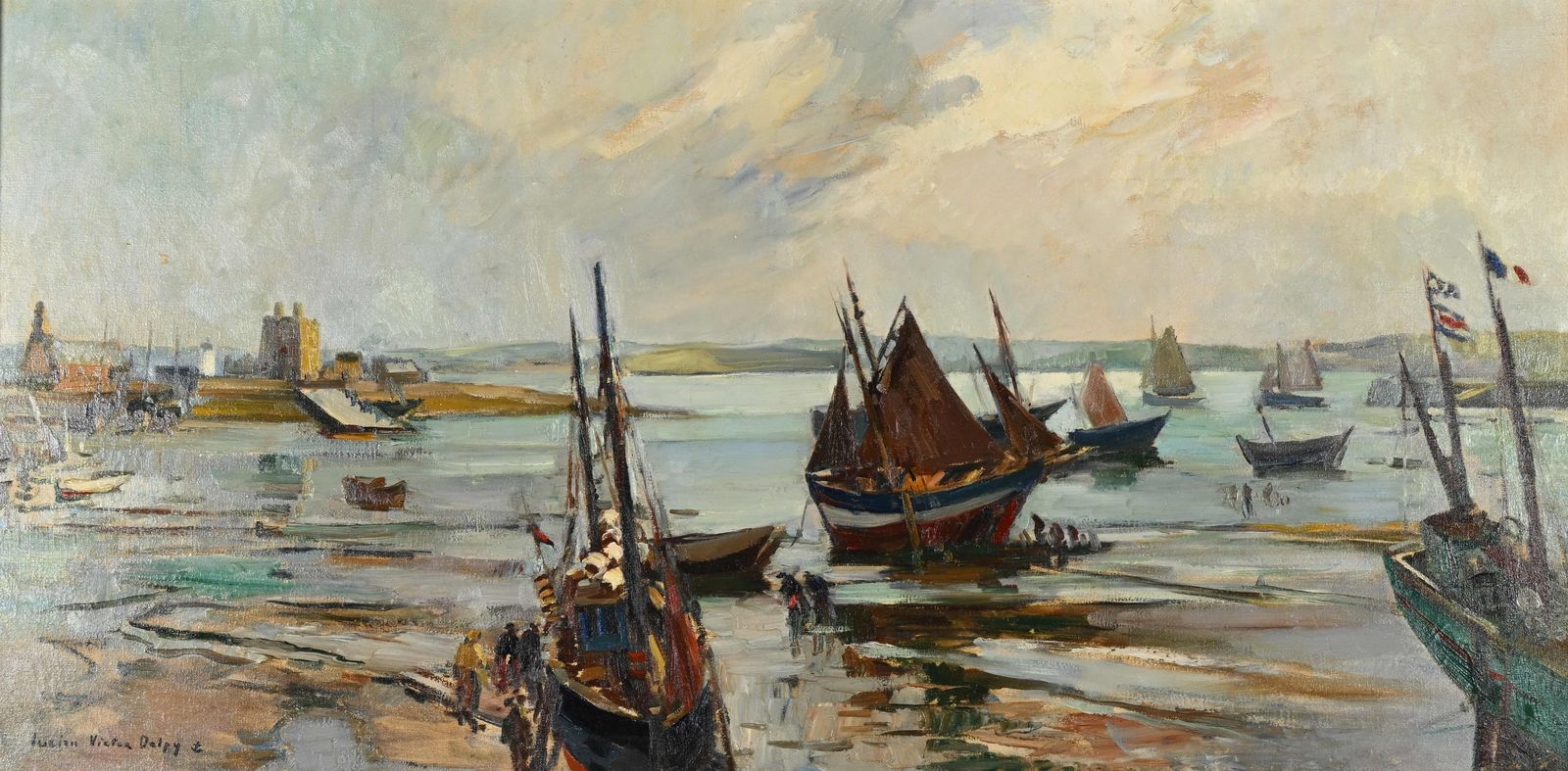 Lucien Victor Félix Delpy | Camaret barques au sec (Circa 1965) | MutualArt