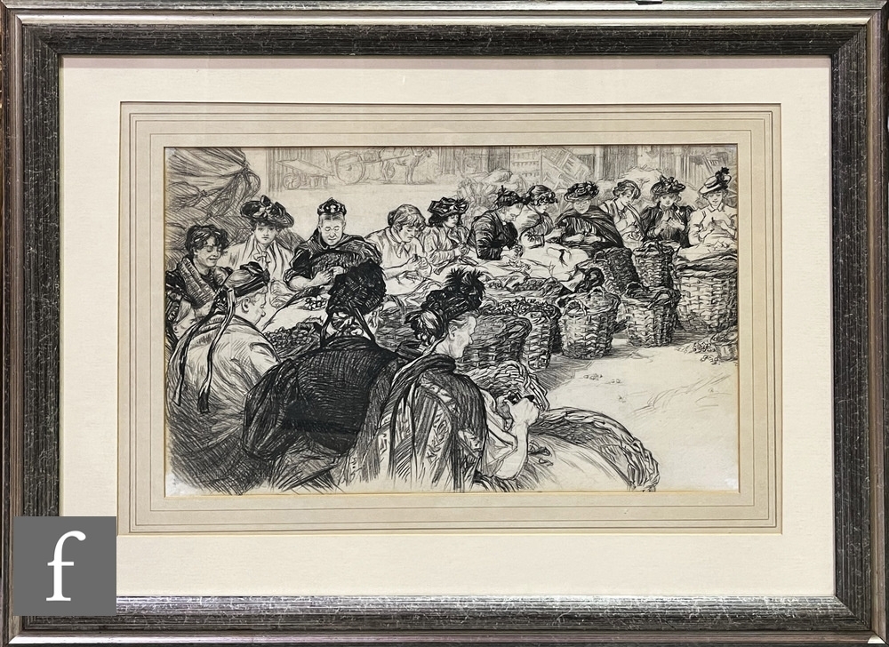 William Douglas Almond | Women at a quayside cleaning mussels | MutualArt
