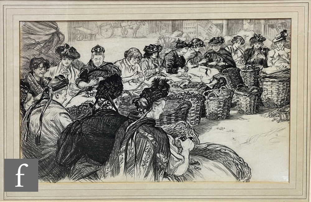 William Douglas Almond | Women at a quayside cleaning mussels | MutualArt