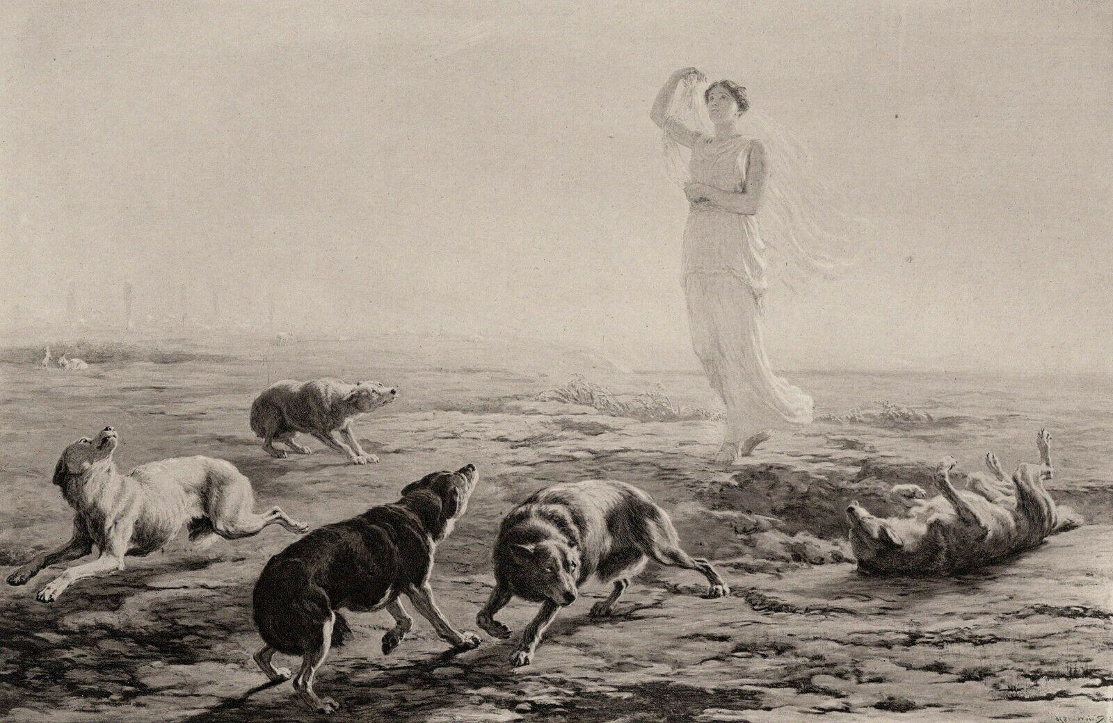 Briton Riviere | Pallas Athene and the Herdsman's Dogs (1889) | MutualArt