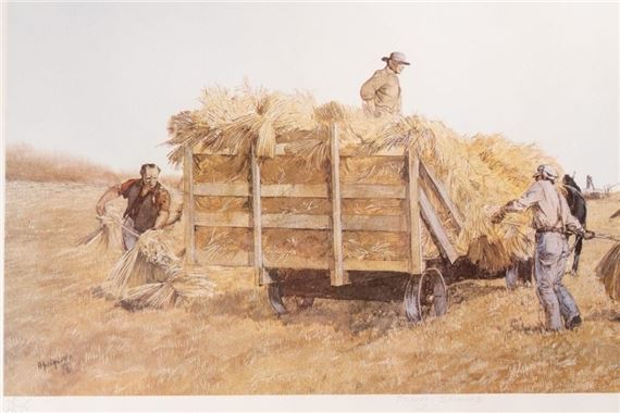 Armand Paquette | Print. Pitching Sheaves. Signed. 75/275. Minor foxing ...