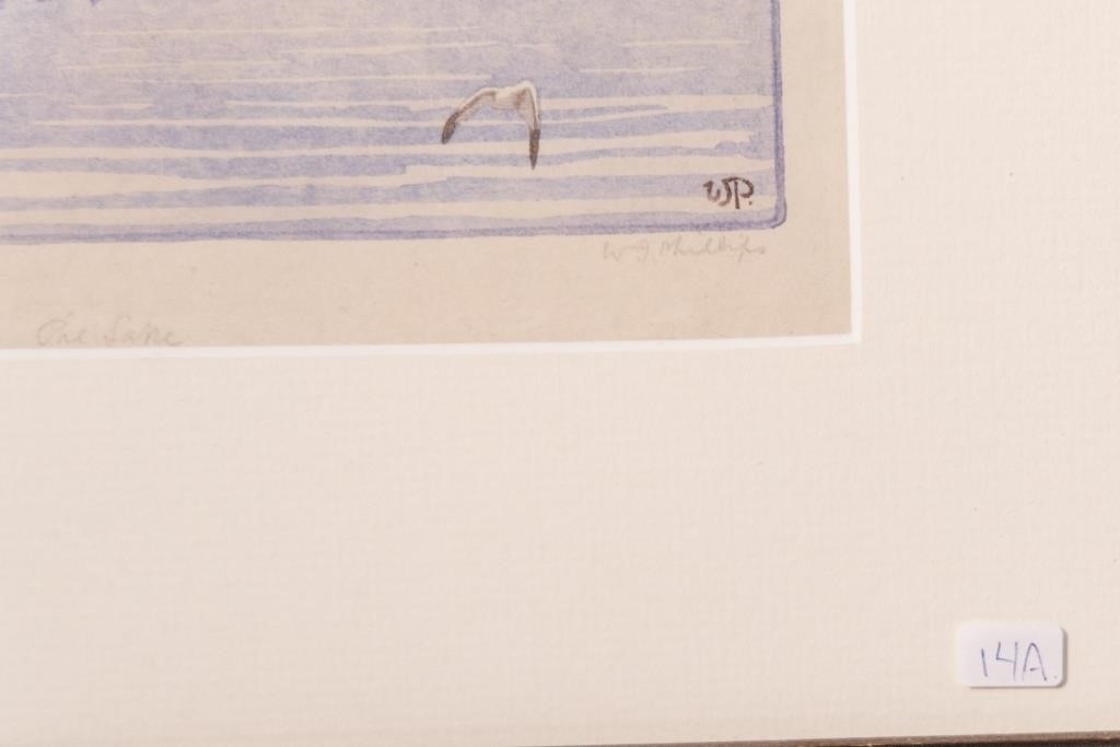 Walter Joseph Phillips | Colour woodblock. The Lake. 5 x 4.75. | MutualArt