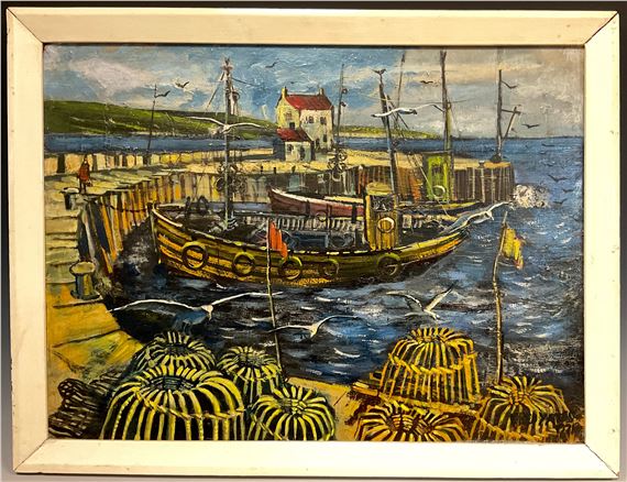 Fred Yates | Quayside Boats (1971) | MutualArt