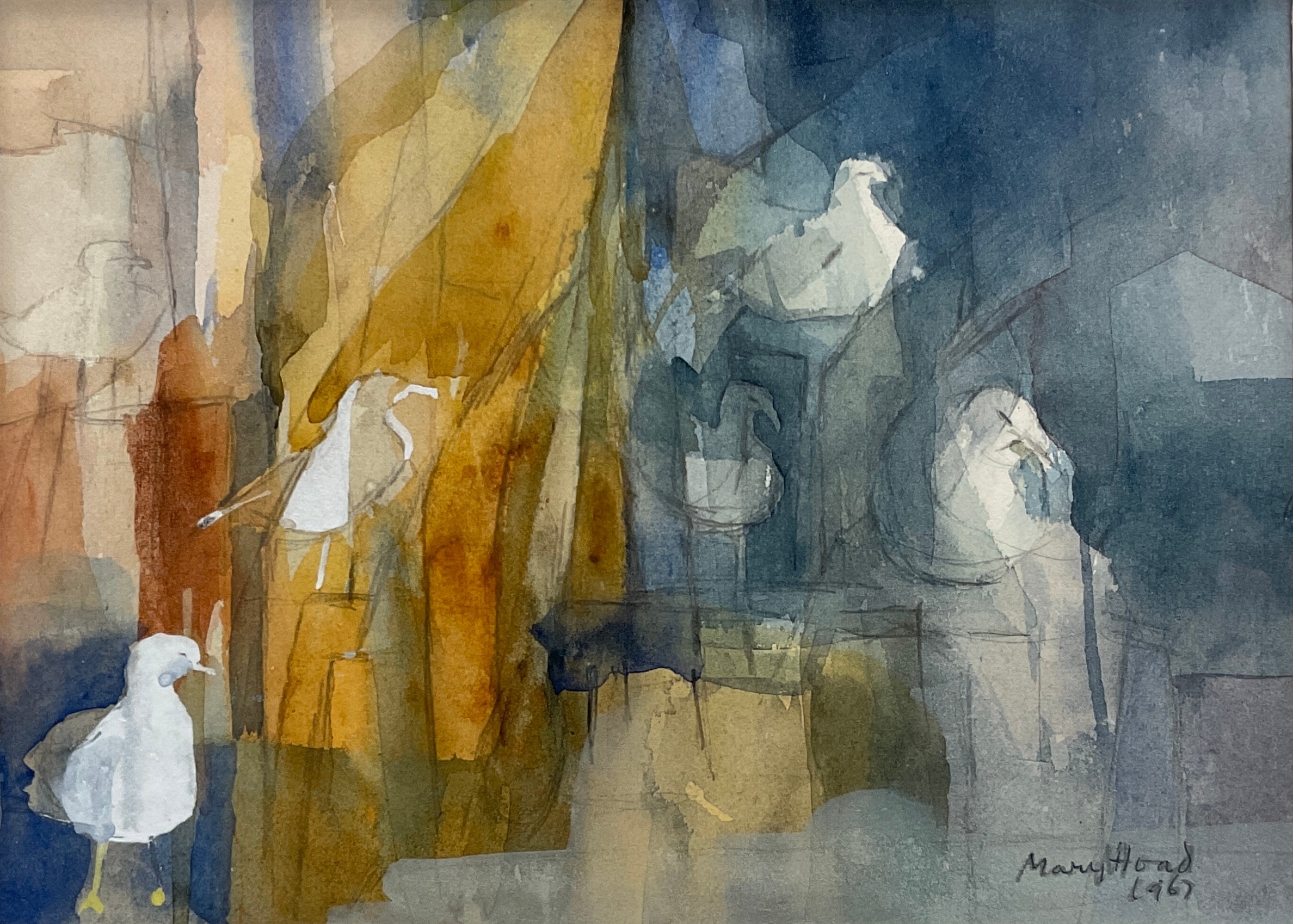 Mary Hoad | Kittiwakes, a cubist style study (1967) | MutualArt