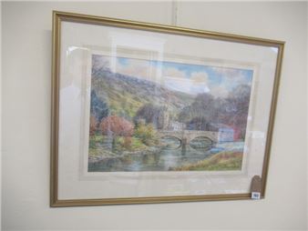John Chalkley | BRIDGE AT ARNCLIFFE WATERCOLOUR BY JOHN CHALKLEY ...