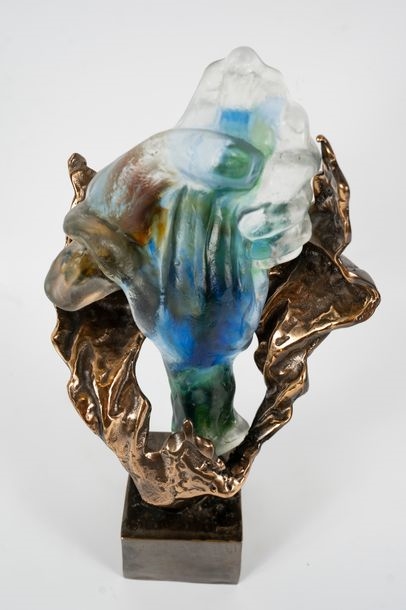 Yves Lohé | Signed on the back of the pâte de verre and on the base ...