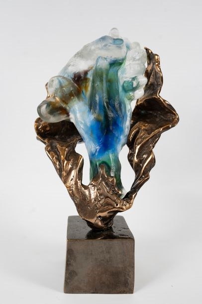 Yves Lohé | Signed on the back of the pâte de verre and on the base ...