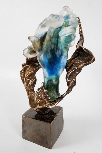 Yves Lohé | Signed on the back of the pâte de verre and on the base ...