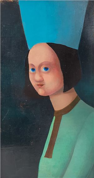Louise Scott | Scott, Louise - Portrait de femme au chapeau bleu ...