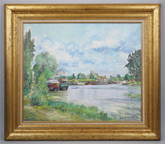 Alexis Guy Korovine | The Seine at Saint-Mammès oil on canvas | MutualArt