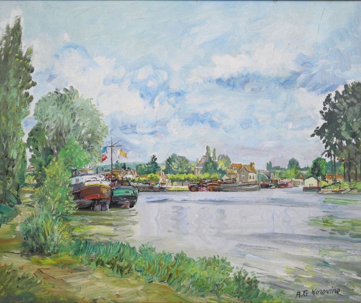 Alexis Guy Korovine | The Seine at Saint-Mammès oil on canvas | MutualArt