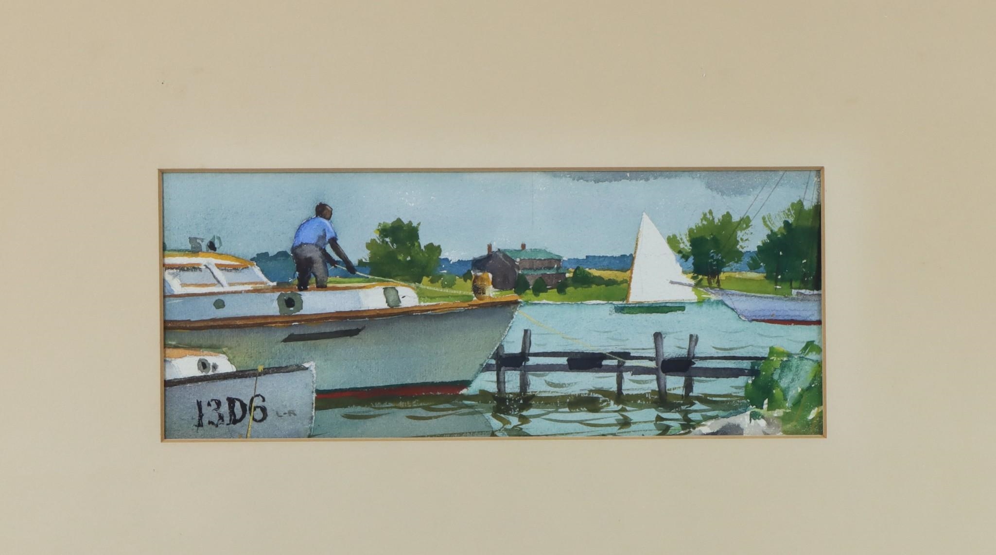 Harry Leith-Ross | Sailboats at dock | MutualArt