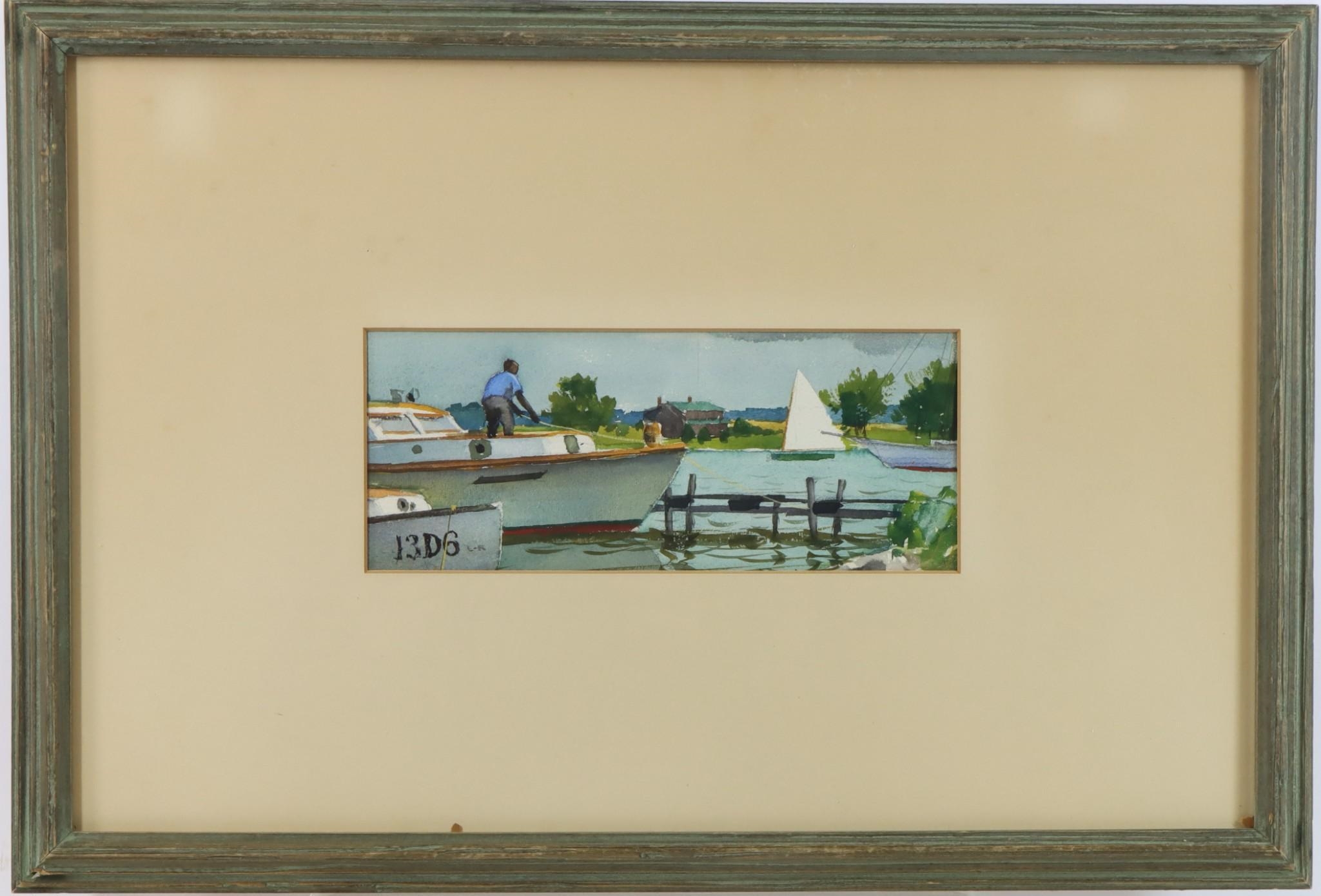 Harry Leith-Ross | Sailboats at dock | MutualArt