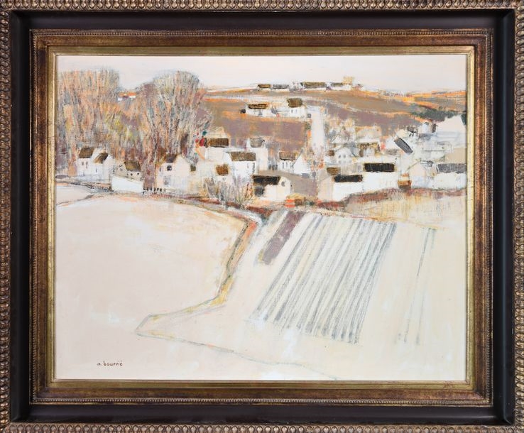 Andre Bourrie | Paysage de campagne en hiver Huile sur toile | MutualArt