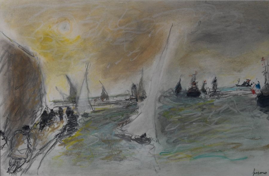Jean Fusaro | Bord de mer aux bateaux (1982) | MutualArt