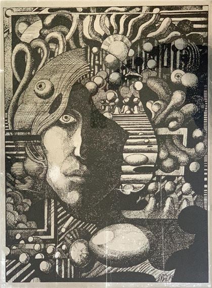 Martin Sharp | Self Portrait with Wandering Eye (1969) | MutualArt