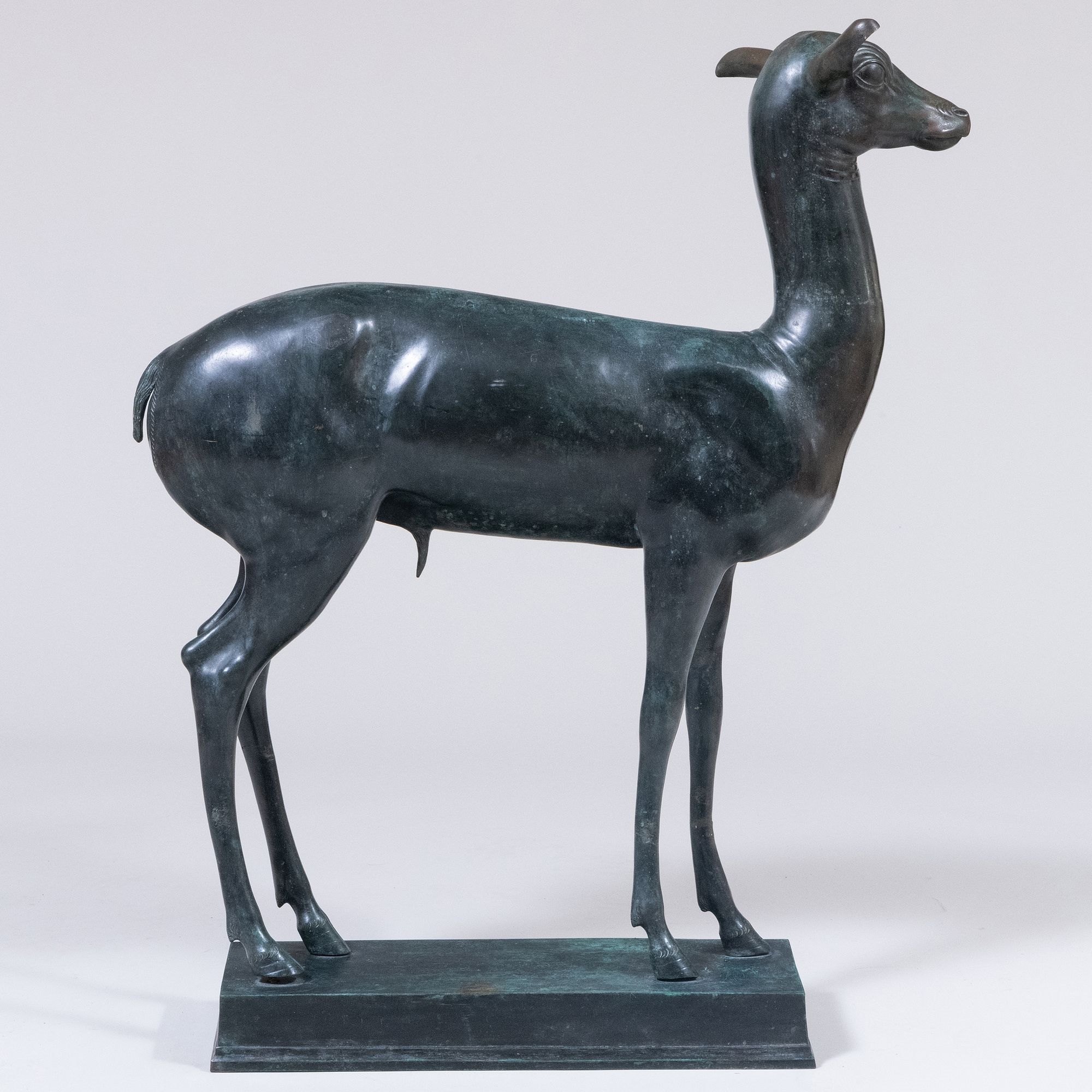Continental School | Continental Green Patinated-Bronze Figure of a ...