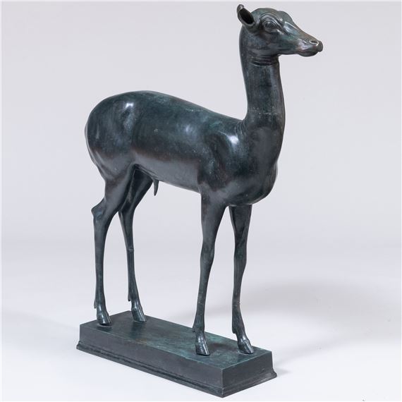Continental School | Continental Green Patinated-Bronze Figure of a ...