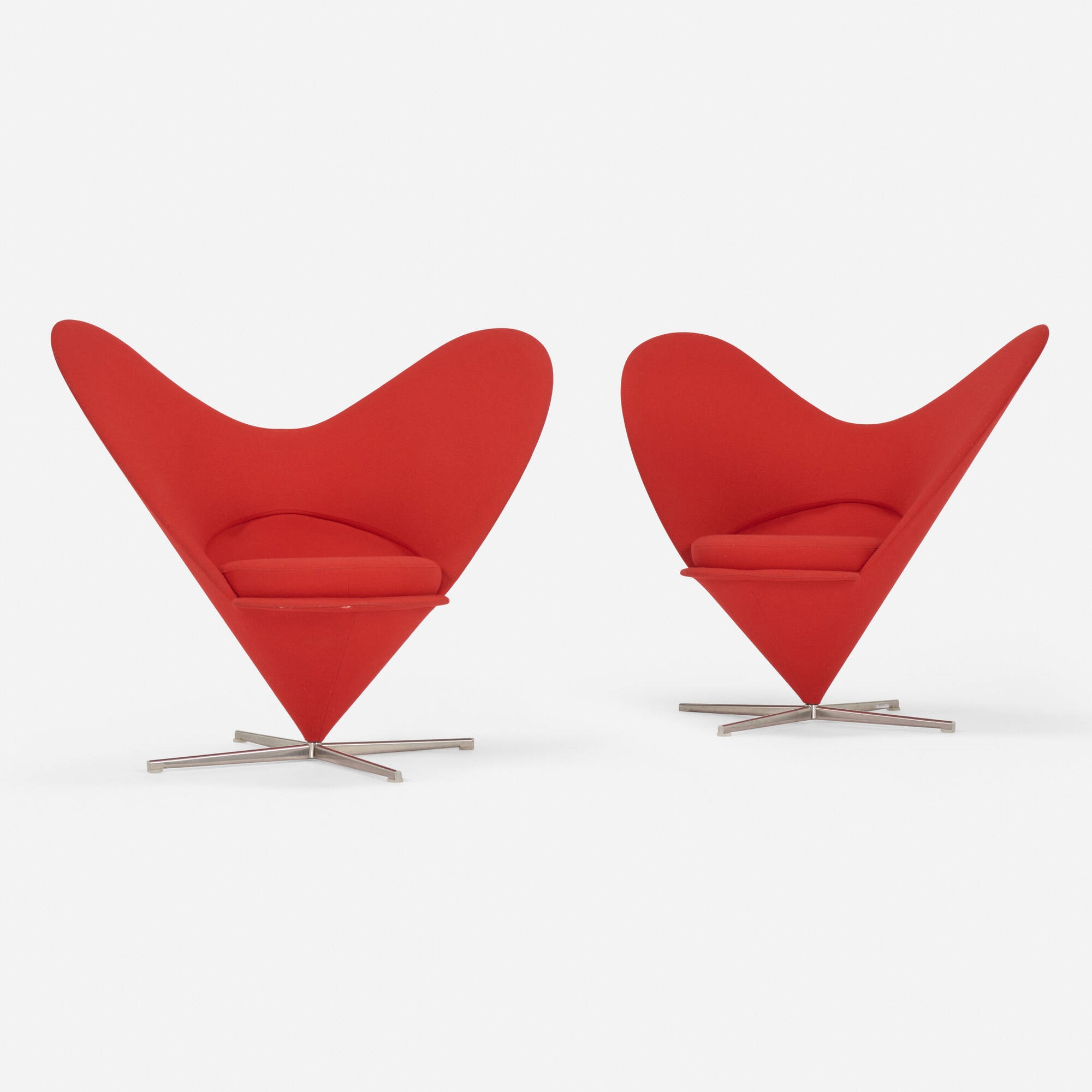 Verner Panton | Heart Cone chairs, pair | MutualArt