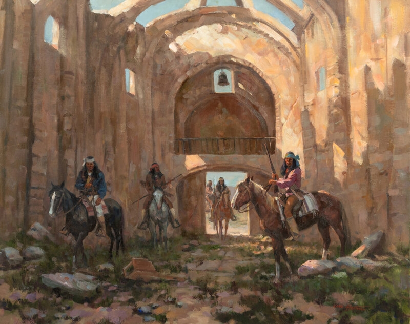 Carl Hantman | Carl Hantman (American, b. 1935) Riders in Mission Ruins ...